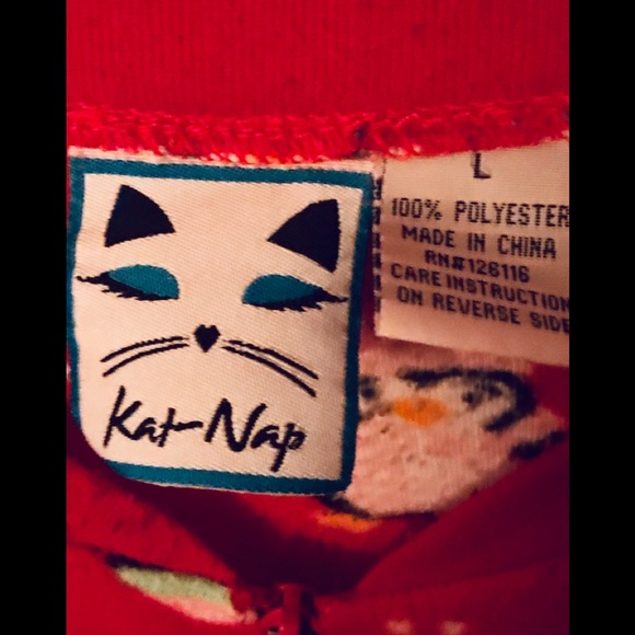 Kat Nap | Intimates & Sleepwear | Kat Nap Red Penguins Onesie Footed ...
